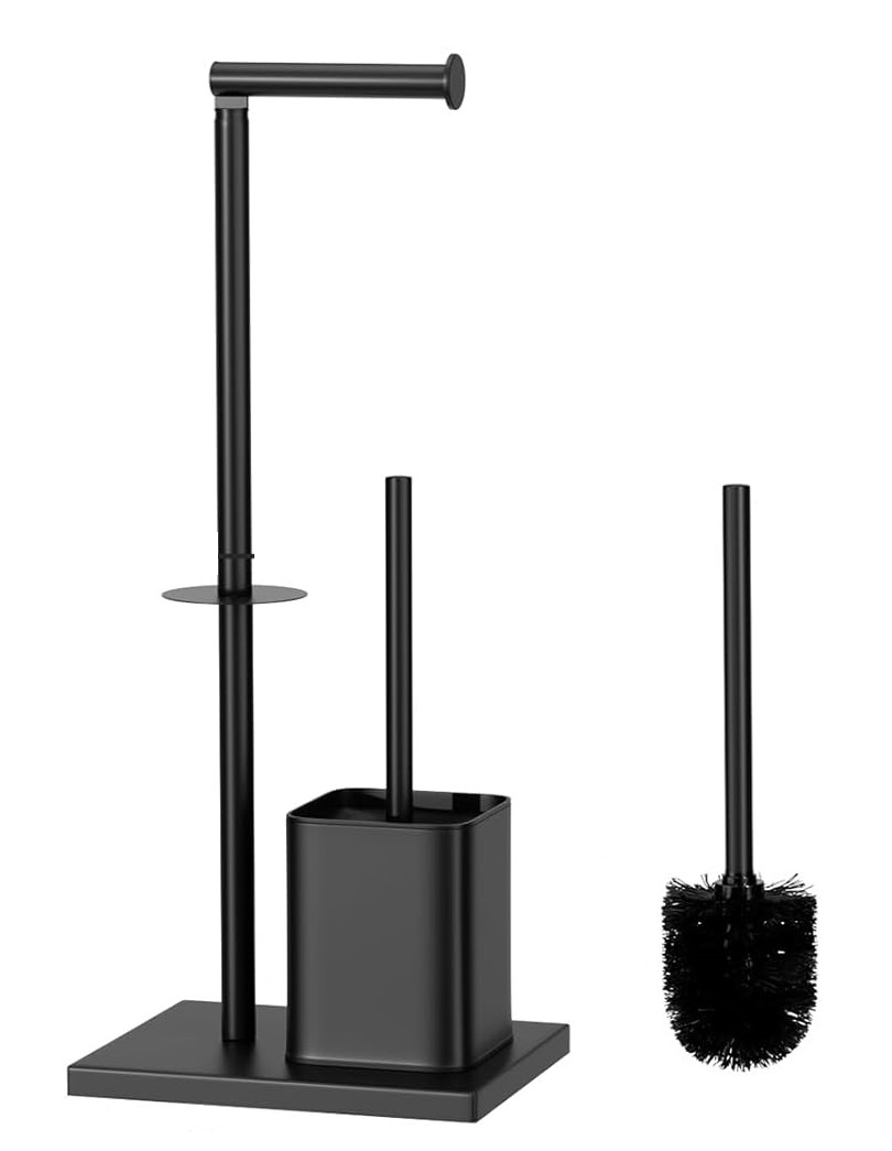 Combo Toilet tissue Roll Holder with Toilet Brush – HOMION