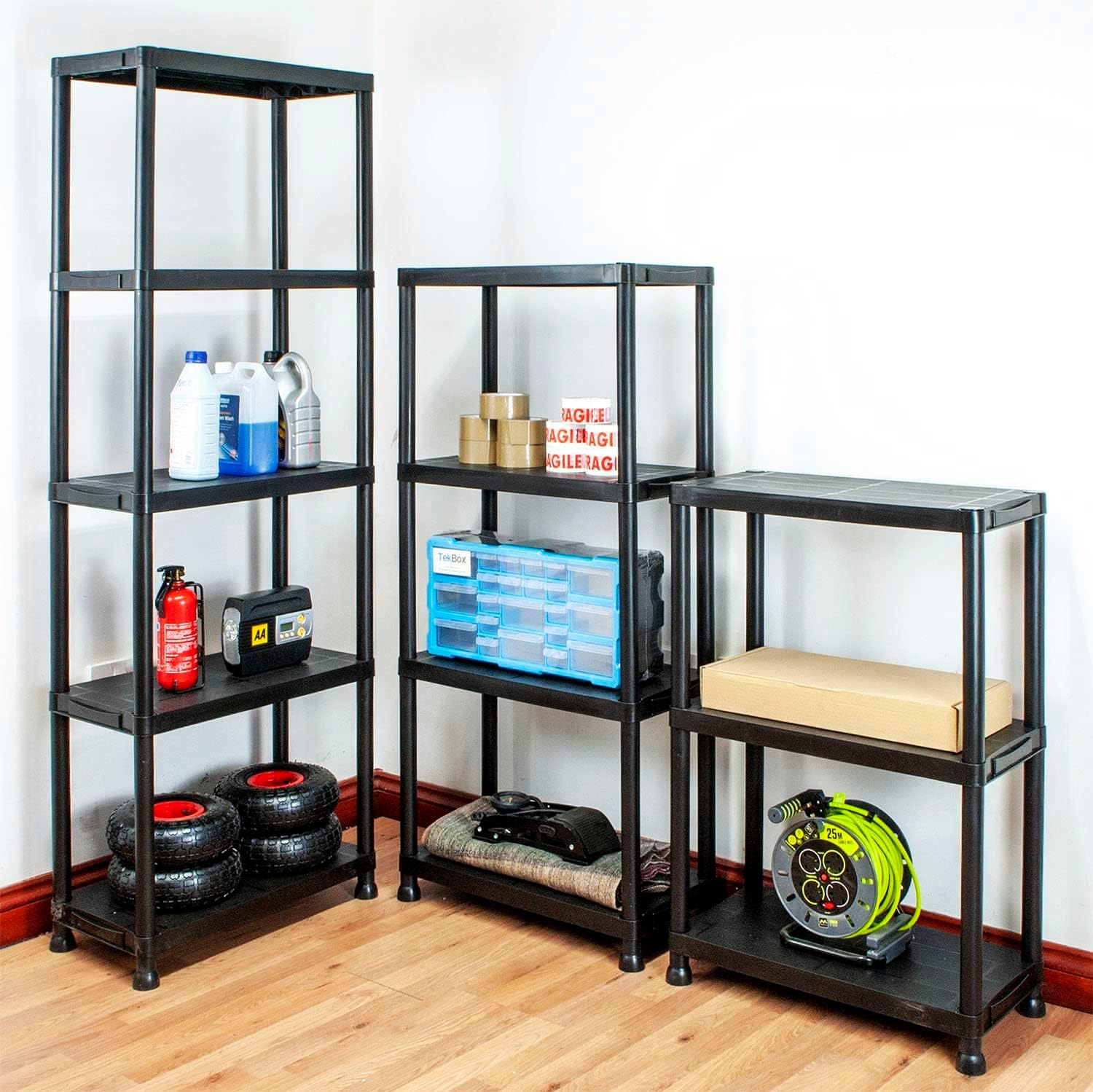 Shelving Plastic Storage Unit for Garage Warehouse Sheds Racking ...