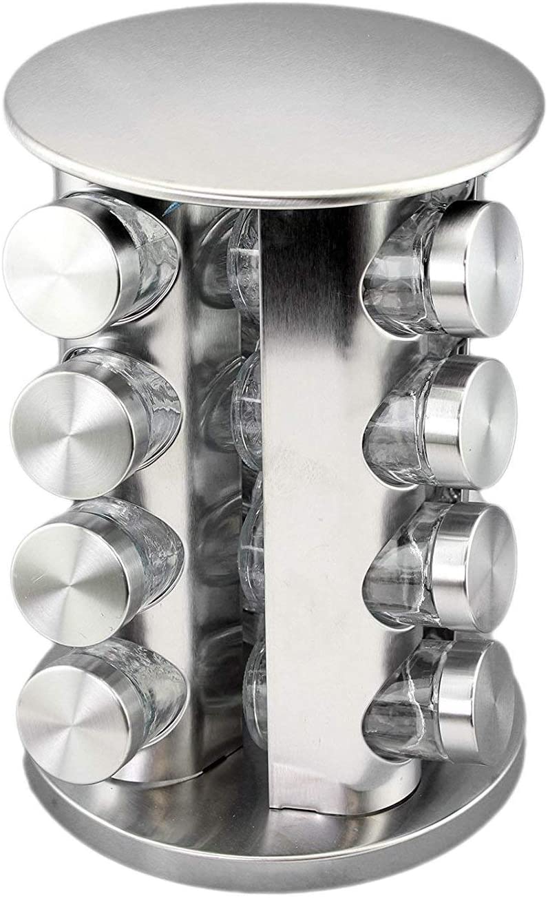 Revolving Countertop Spice Rack Organizer, Stainless steel Spinning ...