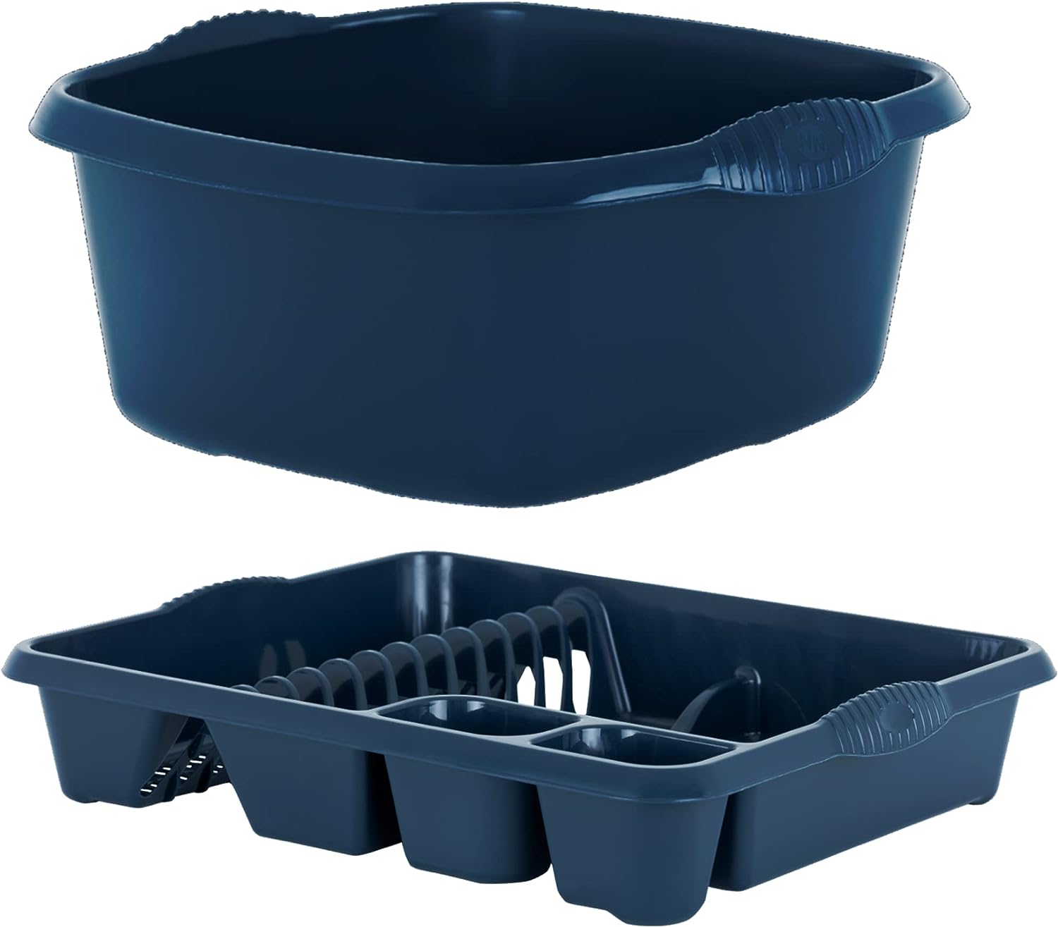 Set Of 2 Plastic Kitchen Drainer And Washing Up Bowl - HOMION